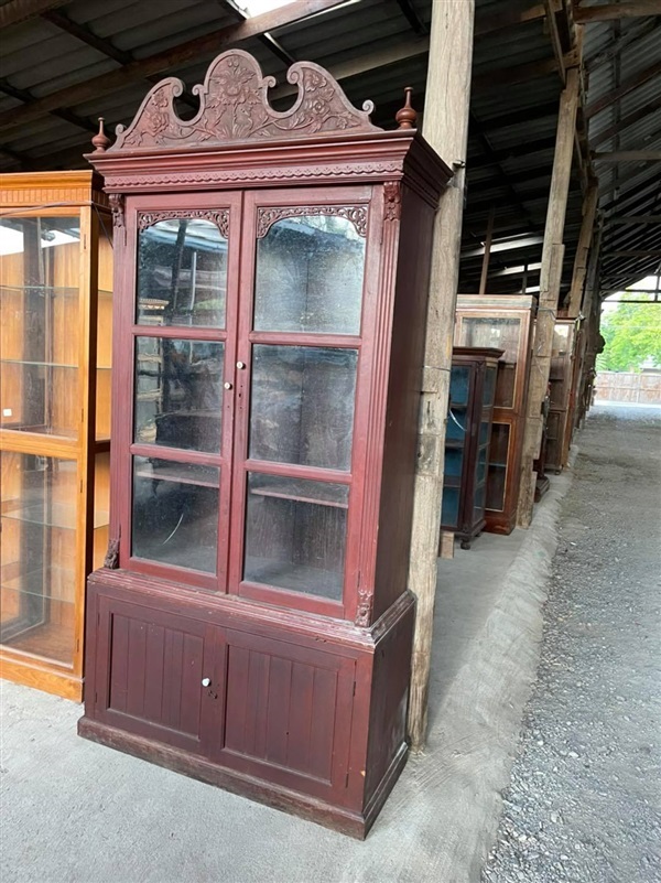 ตู้ไทยหัวบัวข้างเสาโรมันขีด ดอกพุดตาน มีกระจัง โดยร้านโสภาไม้เก่าสุพรรณ ...