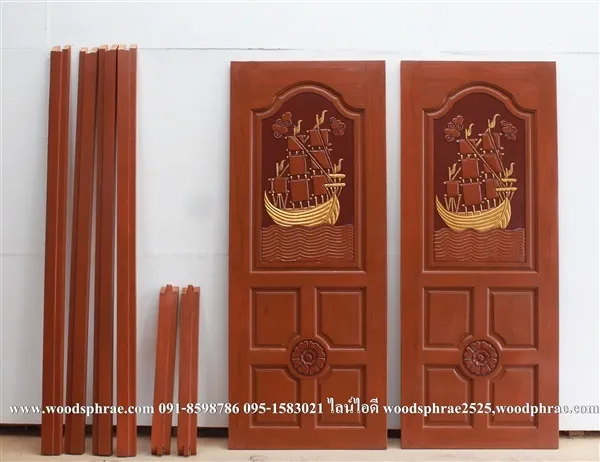 ประตูบานเดี่ยวไม้สักอบแห้ง โดยวู๊ดแพร่ อ.เมืองแพร่ จ.แพร่ รหัสสินค้า 333396